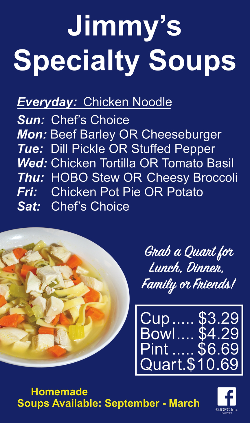 Jimmy's Frozen Custard Menu