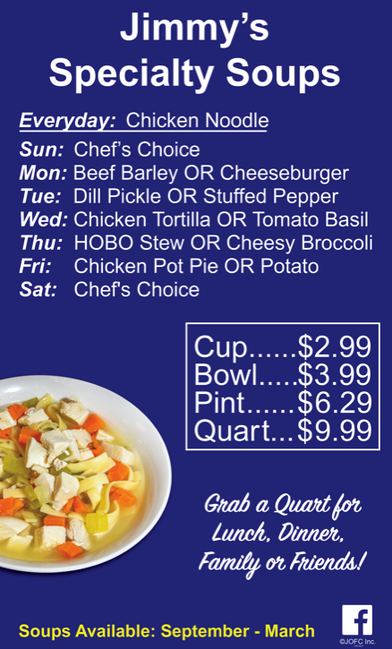 Jimmy's Frozen Custard Menu